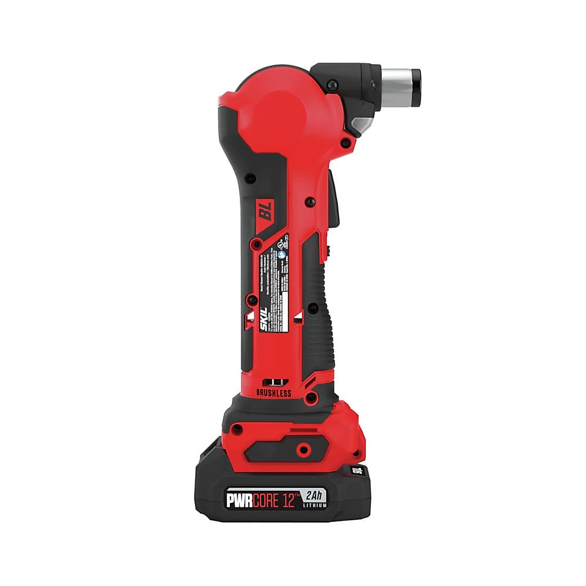 SKIL PWR CORE 12 Brushless 12V Auto Hammer Kit includes 2.0Ah Lithium Battery and PWR JUMP Charger - AH6552A-10, Red