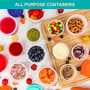 Caperci Leakproof Baby Food Containers, Freezer Safe, Dishwasher Safe, BPA Free, Airtight Stackable Small Snacks & Condiment Container with Lids, 4-Count(2 oz & 5 oz)