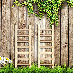Skylety 20 Pcs Mini Wooden Step Ladder Fairy Garden Ladder Furniture Miniature Ladder Dollhouse Ornament DIY Craft Accessory for Landscape Decor