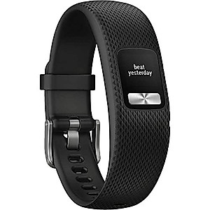 Garmin vívofit 4 - Advanced Activity Tracker with Extended 1+ Year Battery Life and Vibrant Color Display - Small/Medium Size, Sleek Black Finish - Model: 010-01847-00 (Renewed)
