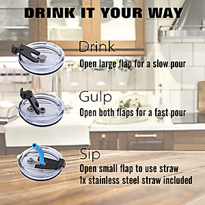 Dongni 40 oz Tumbler with Handle Straw Lid, Double Wall Vacuum Sealed Stainless Steel Insulated Slim Tumblers, Vacuum Travel Mug Gift for Hot Cold Drinks with Cleaning, Yellow Red