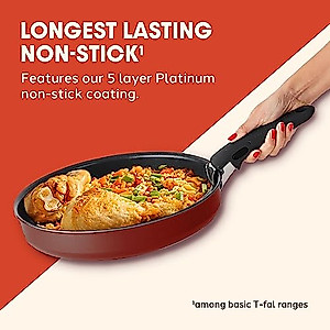 T-fal Ingenio Expertise Non Stick Cookware Set 14 Piece, Induction, Oven Broiler Safe 500F, Cookware, Pots and Pans Set, RV, Camping, Kitchen Frying Pans, Dishwasher Safe, Detachable Handle Cherry Red