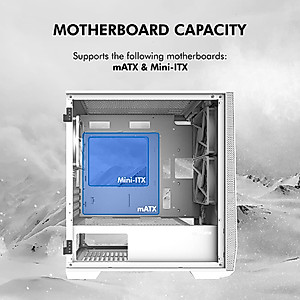 Zalman Z1 Iceberg mATX Gaming PC Case - 3 x 120mm Fans Preinstalled - Swing Door Tempered Glass Side Panel - 2 x USB 3.0 - Micro ATX, Mini-ITX, White