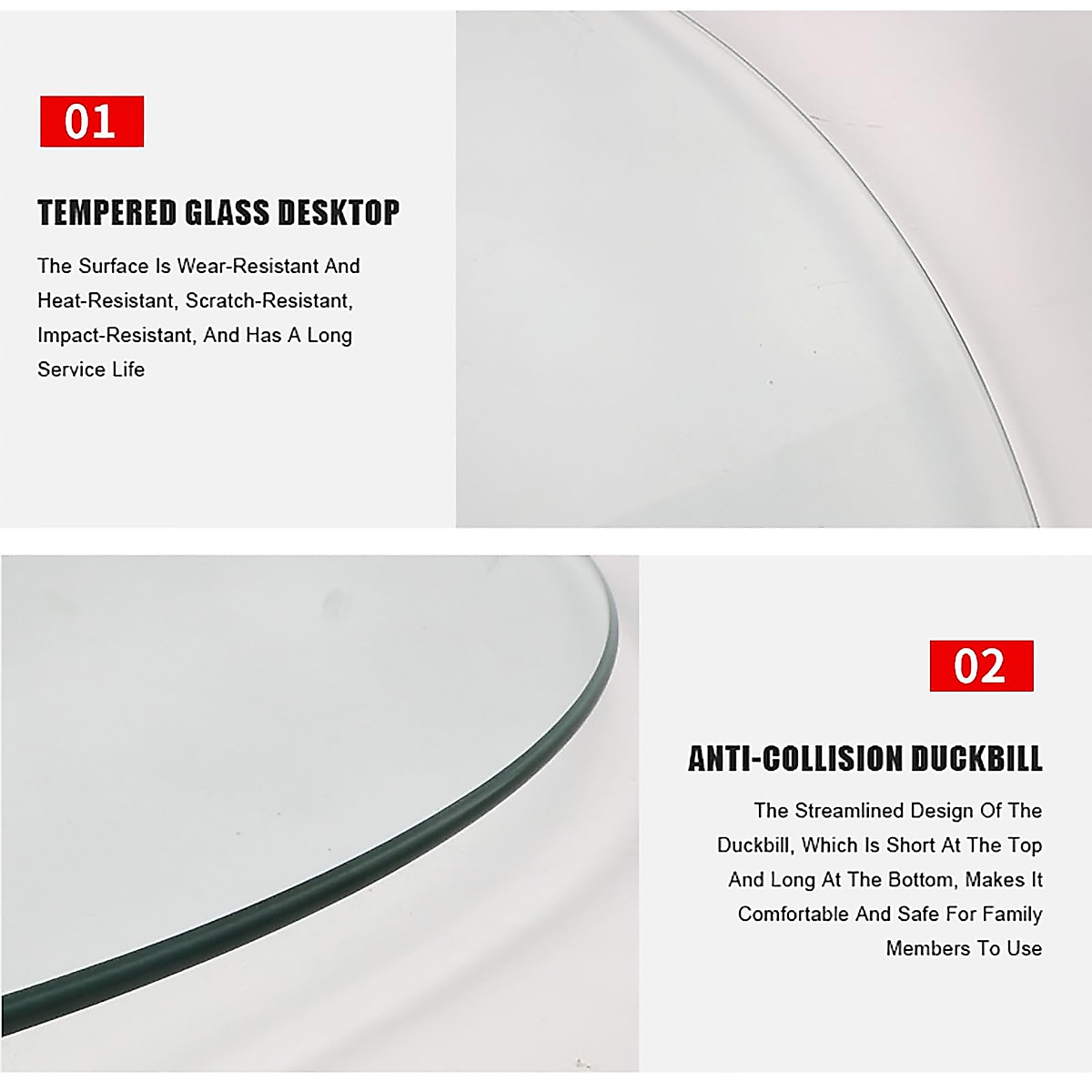 LWQFHI Glass Lazy Susan Turntable Large Round Table Top Lazy Susan Turntable Tempered Glass Family Dinners Round Lazy Susan Rotating Lazy Susan for Kitchen Dining Table 50cm A