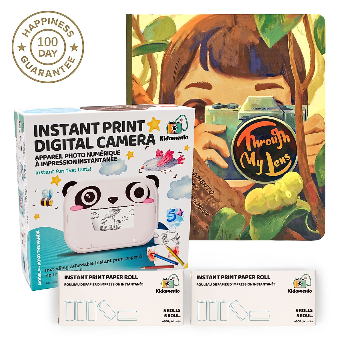 Kidamento Model P Instant Print Digital Camera and Photo Adventure Book Bundle, 100+ Hours of Fun Challenges