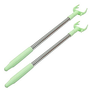 Holibanna 2pcs Clothes Pole Adjustable Hitch Metal Forks Metal Clothes Hanger Garment Hook Reach Pole Clothing Shepherd Hook Clothing Hanger Rod Home Clothes Rod Home Supplies Clothes Pole