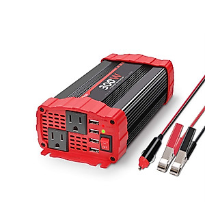 BYGD 150W Car Power Inverter, DC 12V to 110V AC Converter with Dual 2.4A USB Charging Ports Cigarette Lighter Socket Adapter