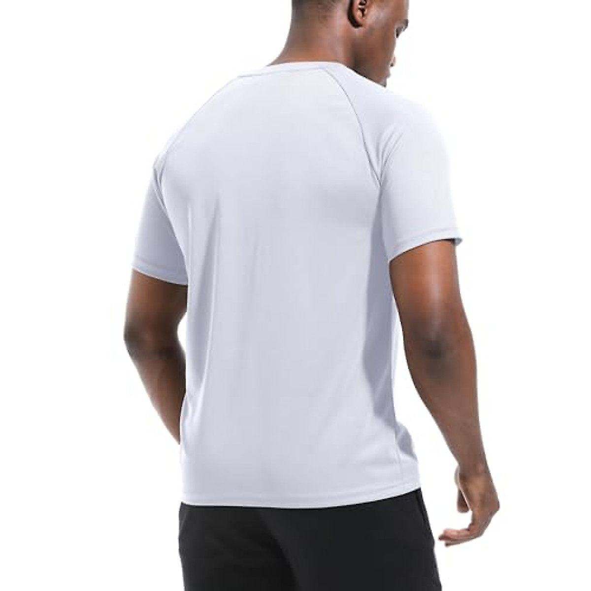 Men's Pack of 1 Workout Running Shirts, Dry Fit Moisture Wicking T-Shirts, Sports Gym Athletic Short Sleeve Shirts White XL