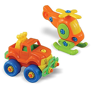 Kidtastic Set of 7 Take Apart Toys - Dinosaur, Helicopter, Train, Truck, Motorcycle - STEM Building Kit for Boys, Girls, Toddlers - Age 3, 4, 5 Years Old - Educational Gift Build and Play