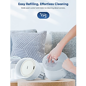 Xburan Cool Mist Humidifiers for Bedroom, 3.5L Top-Fill Air Humidifier & Essential Oil Diffuser with Ambient Light, 3 Mist Levels, Quiet Operation, 32-Hour Duration, Humidifiers for Large Room Baby Plants,White