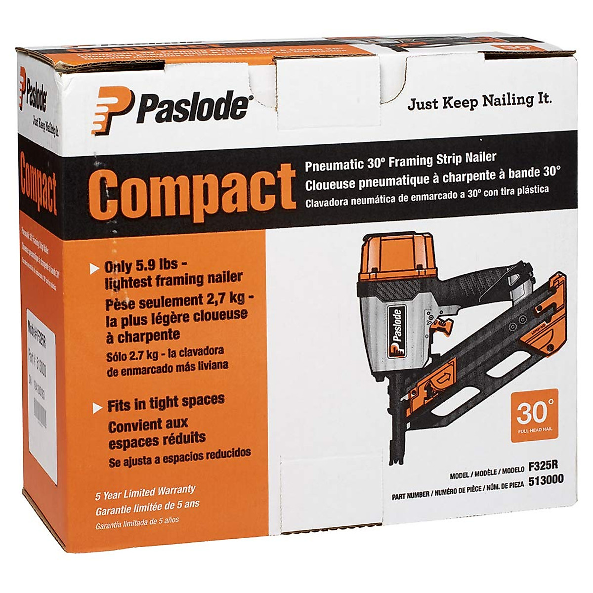 Paslode, Pneumatic Framing Nailer F325R, 513000, Air Compressor Powered
