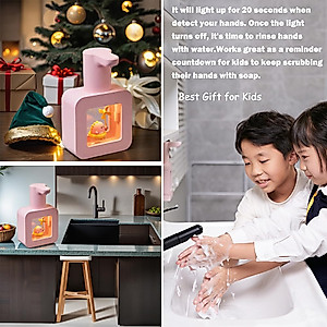 AMYESE Cute Automatic Soap Dispenser - Kids Touchless Pink Hand Soap Dispenser,Wall Mount Waterproof USB Rechargeable, 13.5oz/ 400ml for Bathroom Countertop, Kitchen, Office, Hotel, Preschool Children