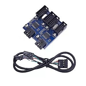 Nest Warehouse 9Pin USB Header Splitter Male 1 to 4 Female Extension USB 2.0 Motherboard USB 2.0 Adapter, Converter MB USB Adapter 9Pin Internal USB Hub Port Multiplier