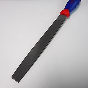 WORKPRO W051002 10 In. Flat File – Durable Steel File to Sharpen Tools and Deburr, Comfortable Anti-Slip Grip, Double Cut – Deburr Tool and Tool Sharpener for Professionals and DIY (Single Pack)
