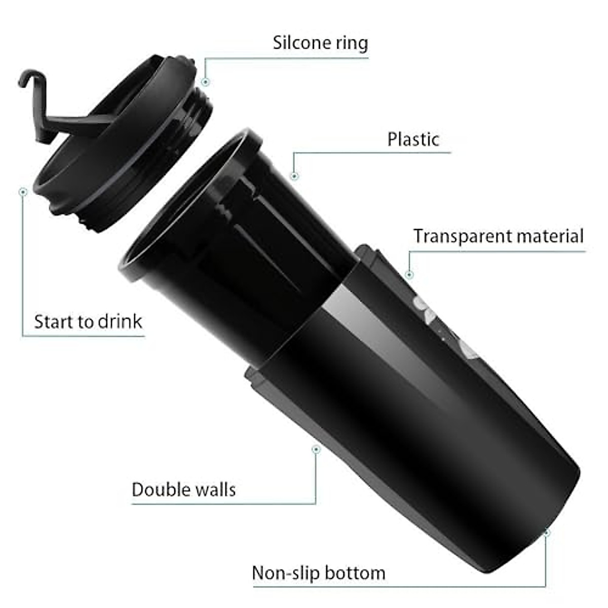 Yin-Yang Japanese Fish Travel Coffee Mug Reusable Coffee Cup Tumbler with Lid for Outdoor 250ml