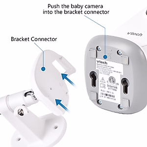 Adjustable Baby Monitor Wall Mount for VTech VM819, Baby Monitor Holder, Indoor Security Camera Mount for Crib Nursery, Perfect View Angle and Easy Installation-White
