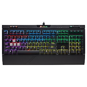 CORSAIR STRAFE RGB MK.2 Mechanical Gaming Keyboard - USB Passthrough - Linear and Quiet - Cherry MX Red Switch - RGB LED Backlit-17.6 x 6.61 x 1.57 inches