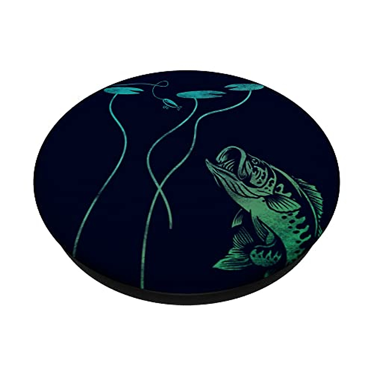 Bass Fishing Bass Rising Lilly Pad Largemouth Bass PopSockets Swappable PopGrip