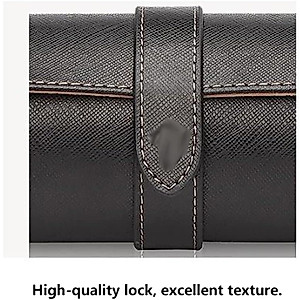 Watch Holder Watch Roll Travel Suitcase Retro Round Watch Organiser Box Leather 3 Slots Watch Box Display Storage Case Watch Organizer (Color : Red) (Brown)