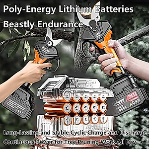 Electric Cordless Pruning Shears Professional Cordless Electric Pruning Battery Powered Pruner Branch Cutter 50mm/2in Cordless Pruning Shears With Extension Rod For Gardens, Parks, Farms, Etc. (Color