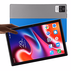 GLOGLOW Octa Core Tablet, 10.1 Inch Tablet FM GPS Function 6GB RAM 64GB ROM 4G Dual SIM Dual Standby for Watch TV for Android 11 (Blue)