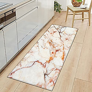 OPLJ Marble Printed Non Slip Entrance Door Bathroom Mat Carpet Kitchen Bedroom Bath Floor Mats Home Rugs Doormat Decor A8 60x180cm