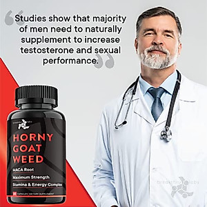 Horny Goat Weed by Breakthru Labs 1000mg Max Strength - Maca Root, Ginseng, Tongkat Ali Root, Saw Palmetto, L-Arginine - USA Made - Stamina and Energy Complex - 2-Pack 120 Count