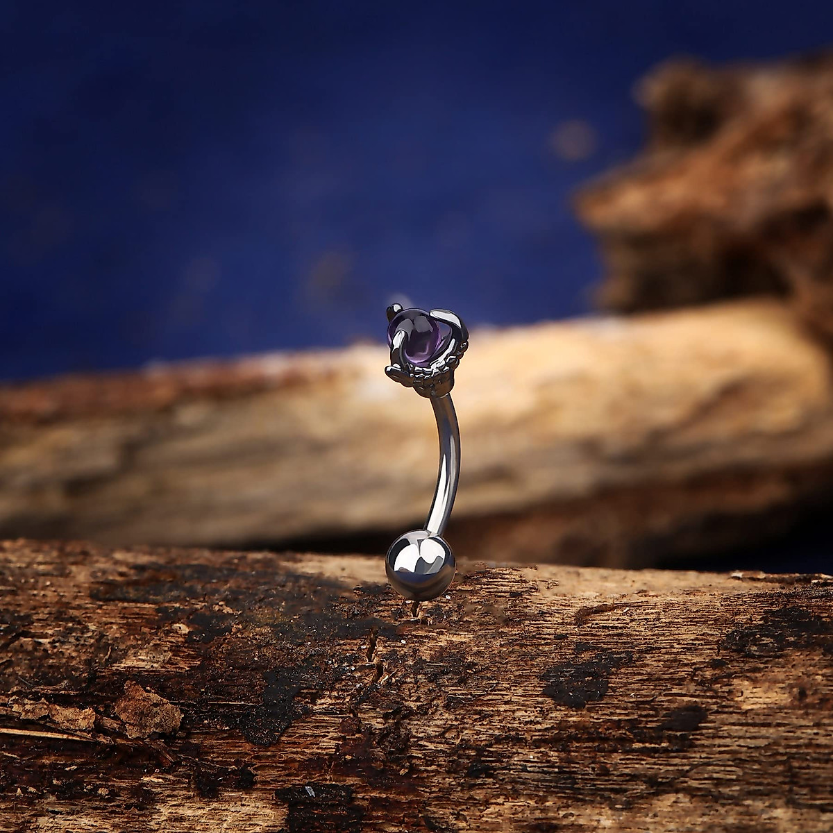 OUFER Rook Earrings Dragon Claw Eyebrow Rings 316L Surgical Steel 16G Curved Barbell Rook Daith Piercing Jewelry