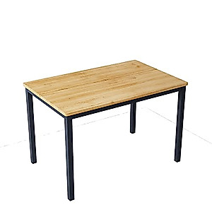 Voohek 5 Piece Counter Height Dining Set Rubber Wood Console Table with Metal Frame and 4 Chairs for Small Places, Breakfast Nook, Oak