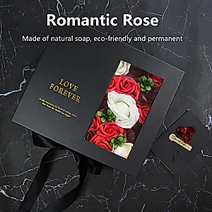 Money Pull Box for Cash Gift - Gift Box with Lid and Ribbon, 9.8 x 8.4 x 4.3 inch Luxury Money Pull Out Flower Gift Box, Unique Birthday Surprise Gift Box for Wife, Girlfriend, Mother, Friend (Black)