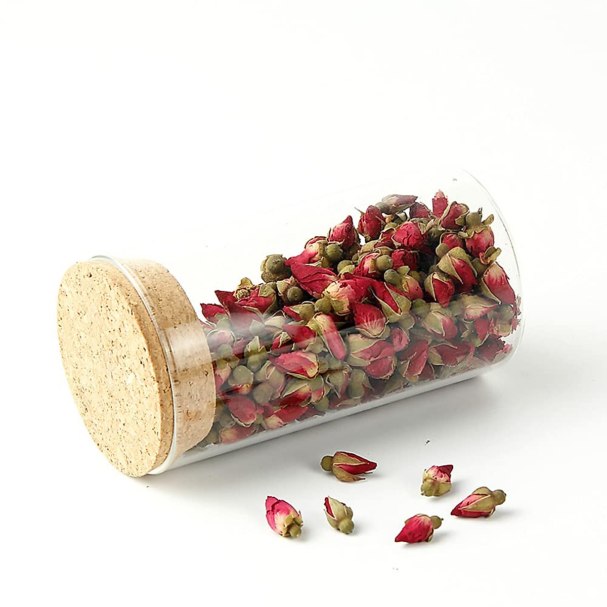 VASANA 2PCS Glass Food Storage Containers 300ml/10oz Kitchen Storage Containers With Cork Lids Empty Clear Glass Bottles for Coffee Bean Dry Goods Tea Storage