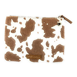 Simply Southern Leather Creme & Brown Cow Print 3 in 1 Clutch Bags With Wrist Strap