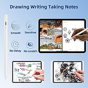 Stylus Pen for iPad with Palm Rejection,Tilt Sensitive iPad Pencil Apple Pen Compatible with iPad 10th/9th/8th/7th/6th,iPad Pro 11/12.9in,iPad Air 5th/4th/3rd,iPad Mini 6/5 Gen -for Painting Sketching