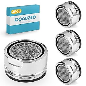 CoguZed 4Pcs Rotatable Sink Aerators, Water-saving Faucet Aerators for Kitchen and Bathroom, Easy Installation, Anti-splash