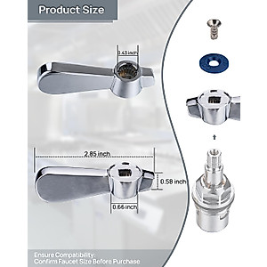 Phivan Commercial Faucet Parts Kitchen Faucet Handle Replacement Kit - Lever Handles 0.43" Round Stem Hole Fits Most 3/8" Shaft, Ideal for Kitchen, Laundry, Restaurant, and Industrial Use (Blue)