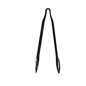 Set of 3 - Heavy Duty Black Serving Tongs - 12 inch - Plastic Disposable Salad Tongs - High Heat Plastic, Catering, Salads, Bakery, Buffets, BBQ, Ice, Hot and Cold Foods (12")