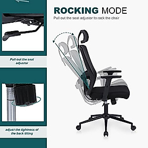 ralex-chair Office Chair Ergonomic Desk Chair Comfort Adjustable Height with Wheels，Lumbar Support Mesh Swivel Computer Home Office Study Task Chair 5008