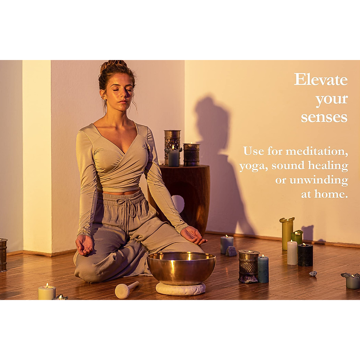 Bronze Singing Bowl with Felt Ring and Cover, Energy Series — MADE IN INDIA — For Meditation, Yoga and Sound Healing Therapy, 2-YEAR WARRANTY