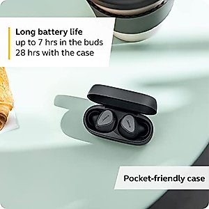 Jabra Elite 3 in Ear Wireless Bluetooth Earbuds – Noise Isolating True Wireless Buds with 4 Built-in Microphones for Clear Calls, Rich Bass, Customizable Sound, and Mono Mode - Dark Grey
