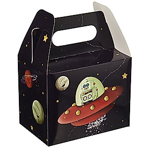 Ginger Ray Spaceship Paper Party Boxes Birthday Favour, 5 Pack