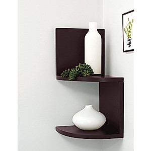 Kiera Grace Priva Corner Shelf, Set of 2, Espresso
