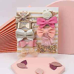 Subesty Baby Girls Nylon Elastic Headband Soft Flower Hair Band For Toddler Infant Newborn Set Of 10