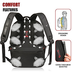 star cloud 18" Business Travel Laptop Backpack with USB Charging Port, Anti-Theft Dual Access Zippers, and Dedicated Shoe Compartment - Water-Resistant Sport Gym Backpack for College&Hiking&Camping