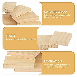 Sushi Making Wooden Sushi Serving Tray Rotating Steps Stairs Meat Plate Charcuterie Platter Bread Meat Fruit Display Decorative Serving Trays Wooden Server 28. 5X23X9CM Sushi Serving Tray