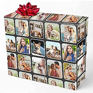 Custom Wrapping Paper, Personalized Wrapping Paper with Your Photo Paper 58 x 23 Inches Customized Birthday Christmas Gifts Wrap for Mom Dad and Friend