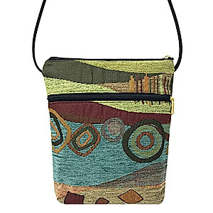 Danny K. Women's Tapestry Bella Purse Crossbody Handbag, Adjustable Cord, Handmade in USA (Wild Mango)