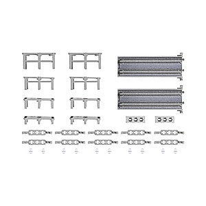 N Double Track Incline Basic Pier Set