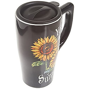 Spoontiques - Ceramic Travel Mugs - You Are My Sunshine Cup - Hot or Cold Beverages - Gift for Coffee Lovers