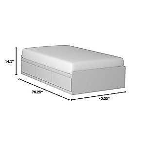 South Shore 39" Reevo Mates Bed with 3 Drawers, Twin, Soft Gray