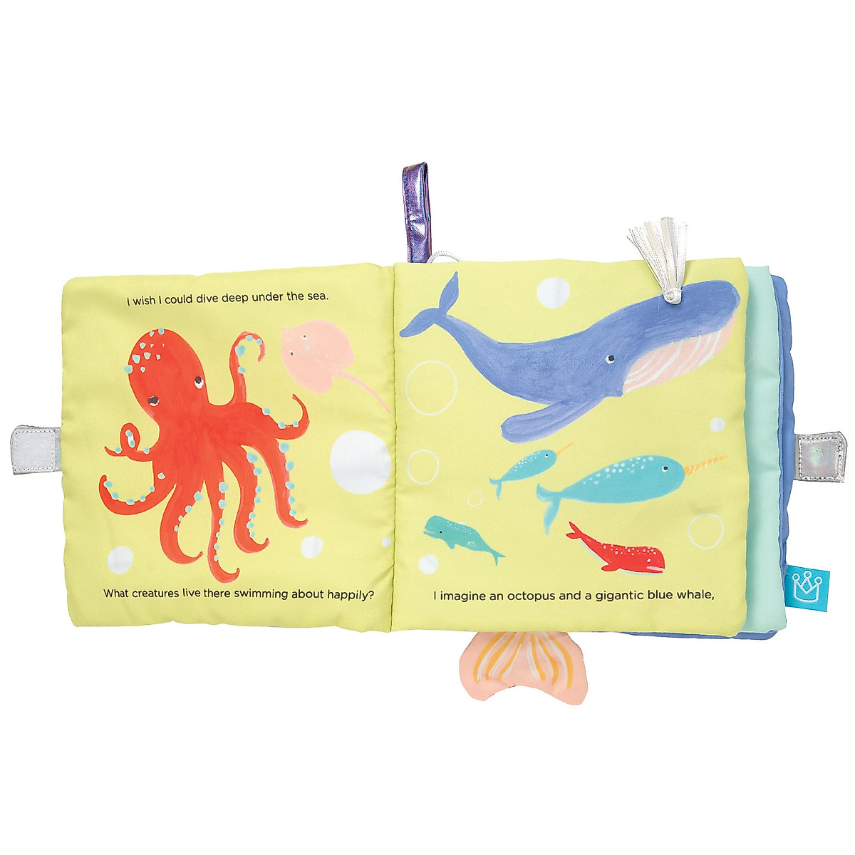 Manhattan Toy Under The Sea Soft Baby Activity Book with Squeaker Fish